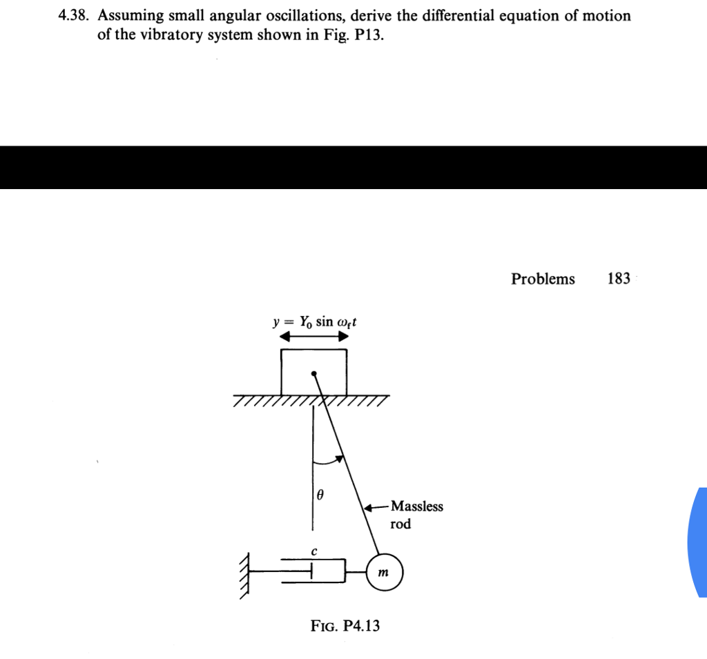 Solved Assuming small angular oscillations, derive the | Chegg.com