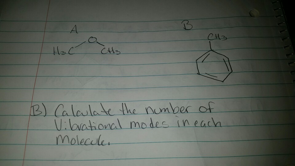 Solved Calculate the number of Vibrational modes in each | Chegg.com