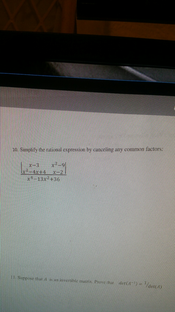 Solved Simplify the rational expression by cancelling any | Chegg.com