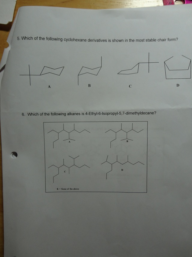 Solved Which of the following cyclohexane derivatives is | Chegg.com