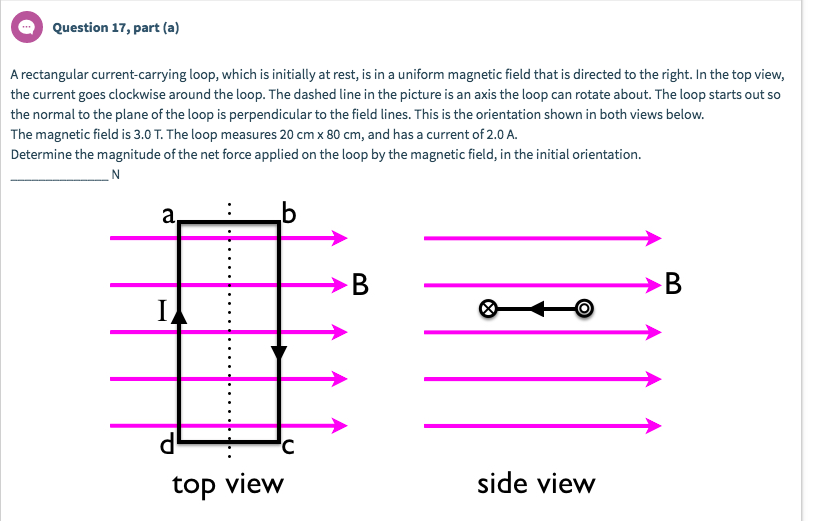 Solved Question 17, part (a) A rectangular current-carrying | Chegg.com