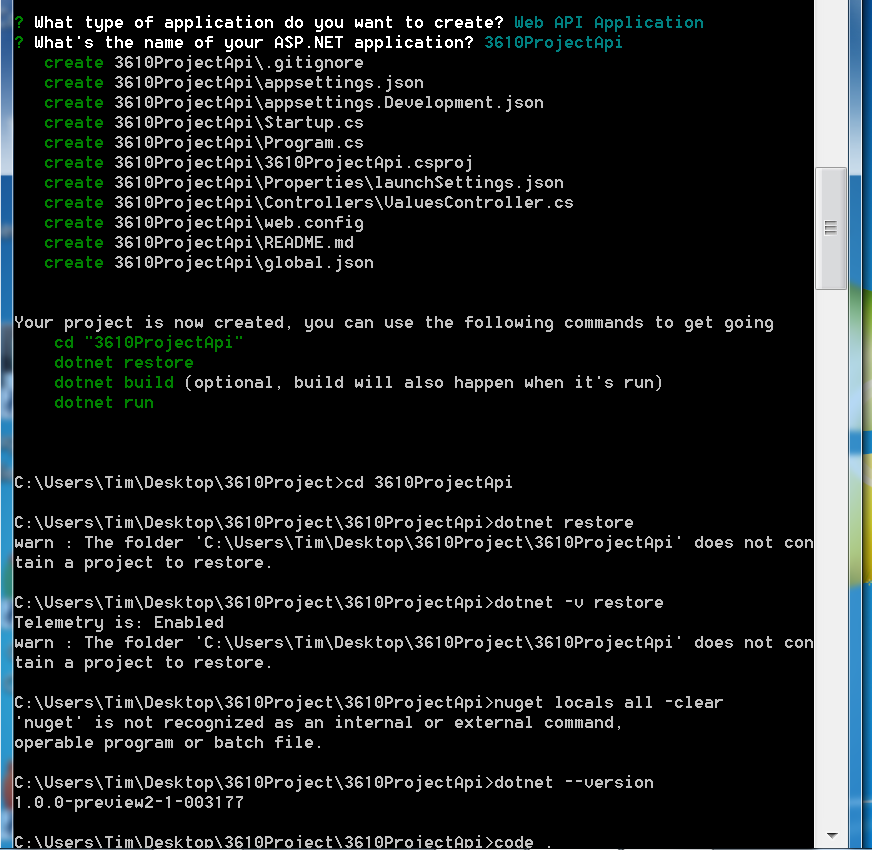 Solved 'dotnet restore' Error when building App with Yeoman | Chegg.com