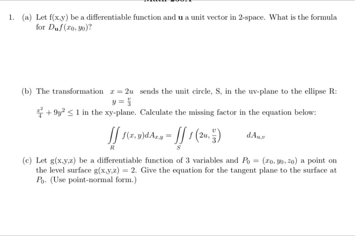 Solved Let f(x, y) be a differentiable function and u a unit | Chegg.com