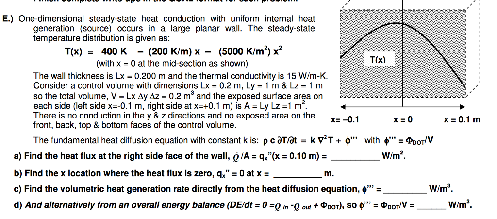 Solved One Dimensional Steady State Heat Conduction With