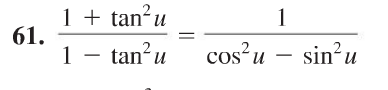 Solved Verify Identity 1 + tan^2 u / 1 - tan^2u = 1 / | Chegg.com