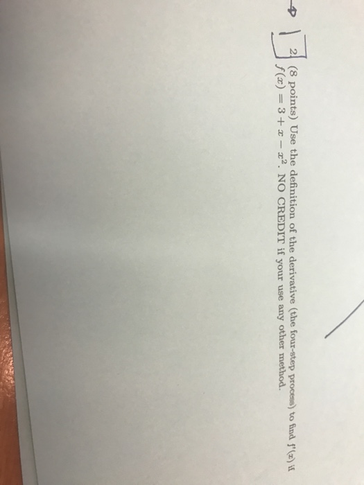 Solved Use the definition of the derivative (the four-step | Chegg.com