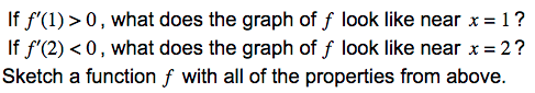 Solved If f(1) > 0, what does the graph of f look like near | Chegg.com