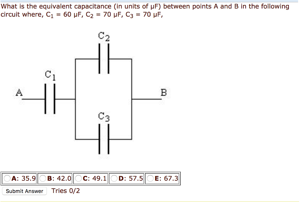 Solved What is the equivalent capacitance (in units of uF) | Chegg.com