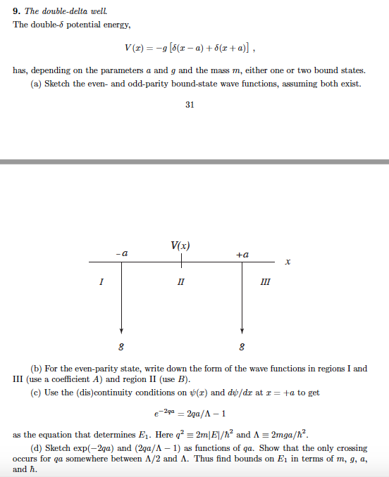 Solved The double-delta well. The double-delta potential | Chegg.com