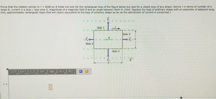 Prove that the relation similar to tau = NiAB sin | Chegg.com