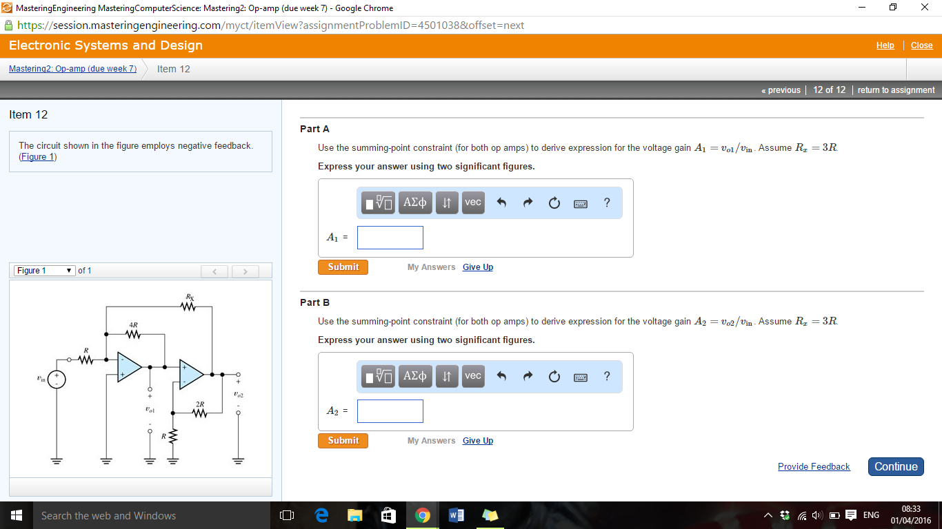 Solved Find an expression fo the voltage gain in the | Chegg.com