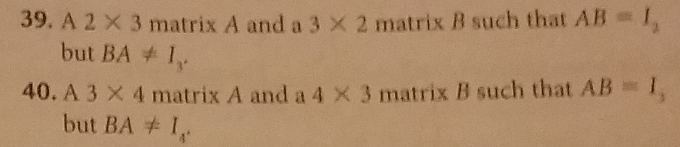 Solved A 2 times 3 matrix A and a 3 times 2 matrix B such | Chegg.com