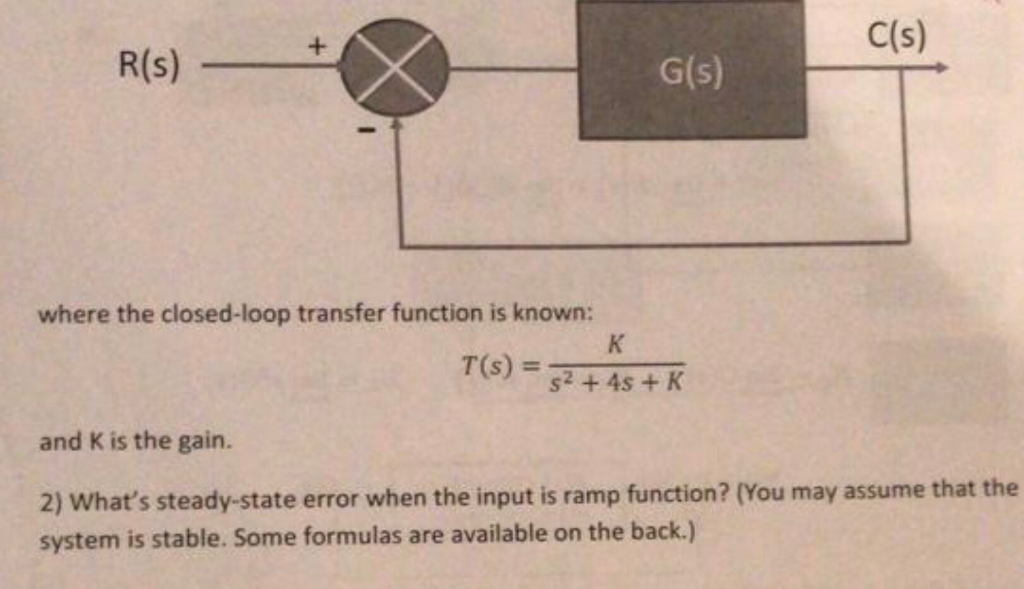 Solved A(s) C(s) G(s) where the closed-loop transfer | Chegg.com