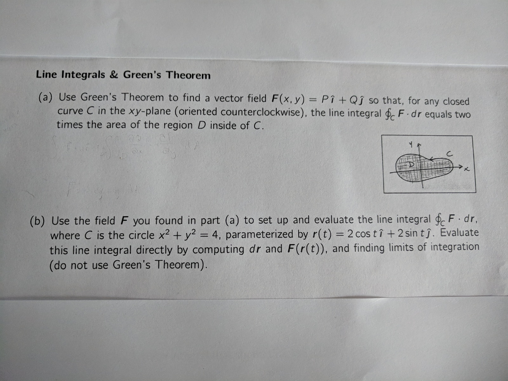 Solved Line Integrals & Green's Theorem (a) Use Green's | Chegg.com