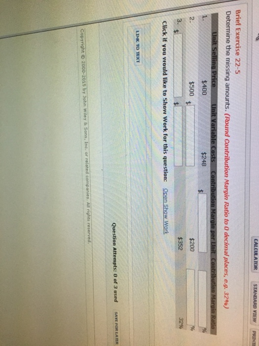 Solved Determine the missing amounts. (Round Contribution | Chegg.com