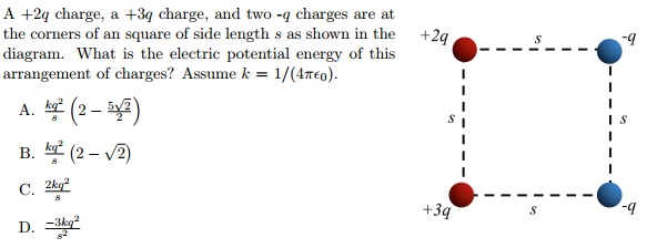 Solved A +2q charge, a +3q charge, and two -q charges are at | Chegg.com