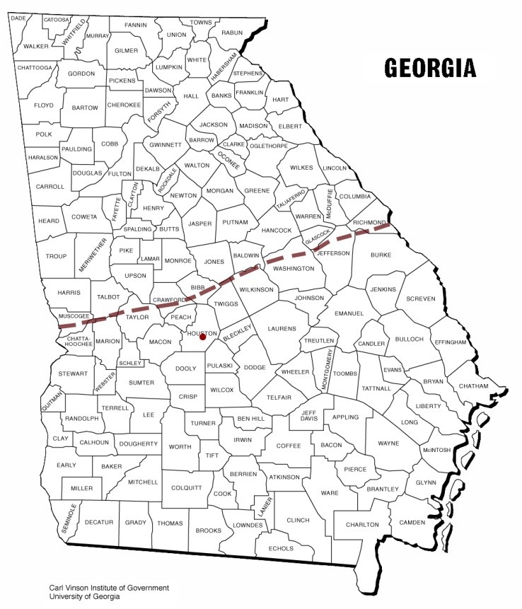 Boundaries of North Georgia, Central Georgia, South Georgia begin? : r ...