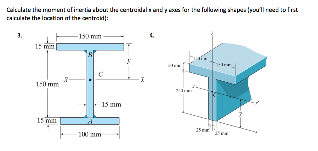 Solved Calculate the moment of inertia about the centroidal | Chegg.com