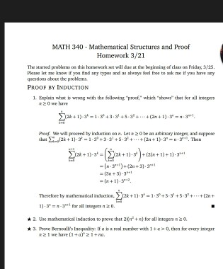 Solved MATH 340 Mathematical Structures and Proof Homework | Chegg.com