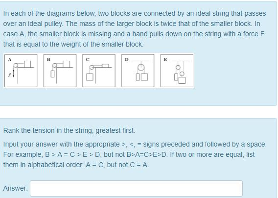 Solved In each of the diagrams below, two blocks are | Chegg.com