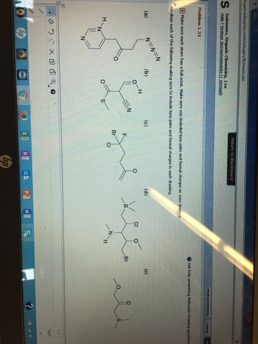 Solved Make sure each atom has a full octet. Make sure you | Chegg.com