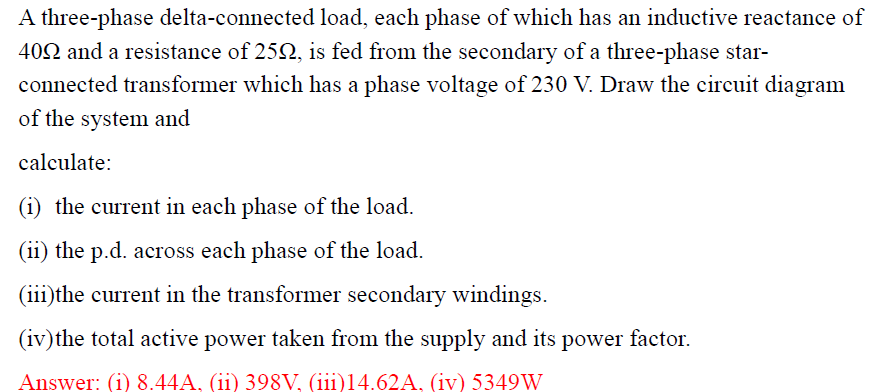 Solved A three-phase delta-connected load, each phase of | Chegg.com