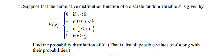 Suppose that the cumulative distribution function of | Chegg.com
