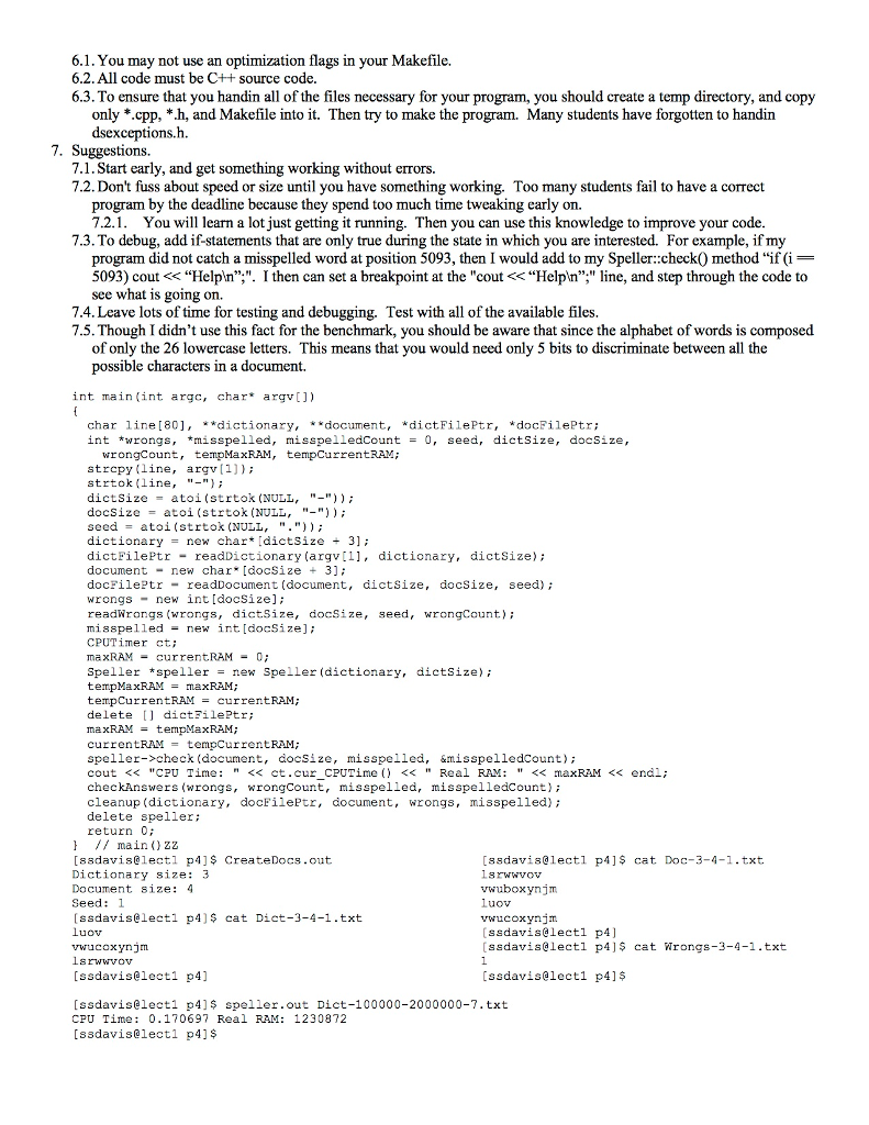 Programming Assignment #4, 50 points (2 hours) ECS 60 | Chegg.com