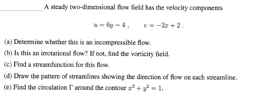 A steady two-dimensional flow field has the velocity | Chegg.com