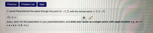 Solved Parameterize the plane through the point (4, -3, 2) | Chegg.com
