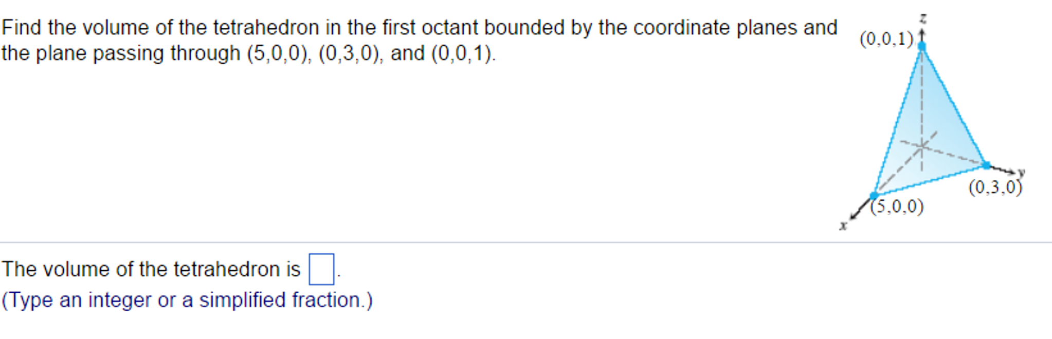 Solved Find the volume of the tetrahedron in the first | Chegg.com