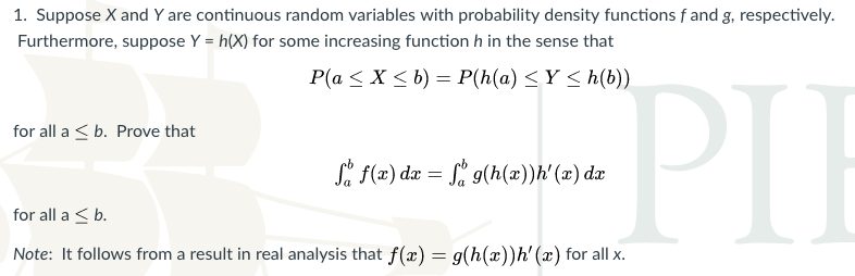 Solved Suppose X and Y are continuous random variables with | Chegg.com