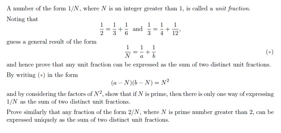 Solved A number of the form 1/N, where N is an integer | Chegg.com