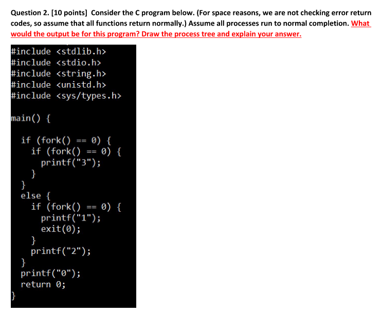 Solved Consider The C Program Below For Space Reasons We 