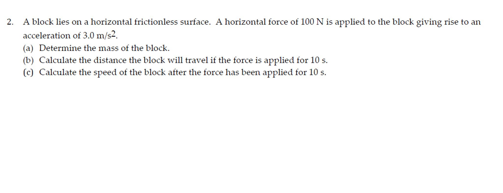 Solved A block lies on a horizontal frictionless surface. A | Chegg.com