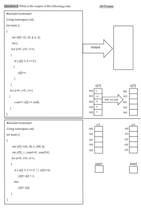 Solved What is the output of the following code: #include | Chegg.com