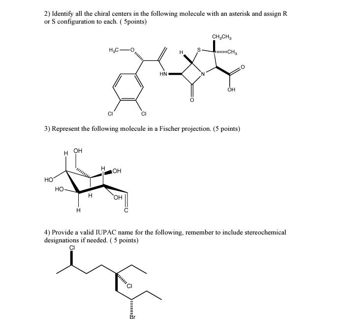 Solved Identify all the chiral centers in the following | Chegg.com
