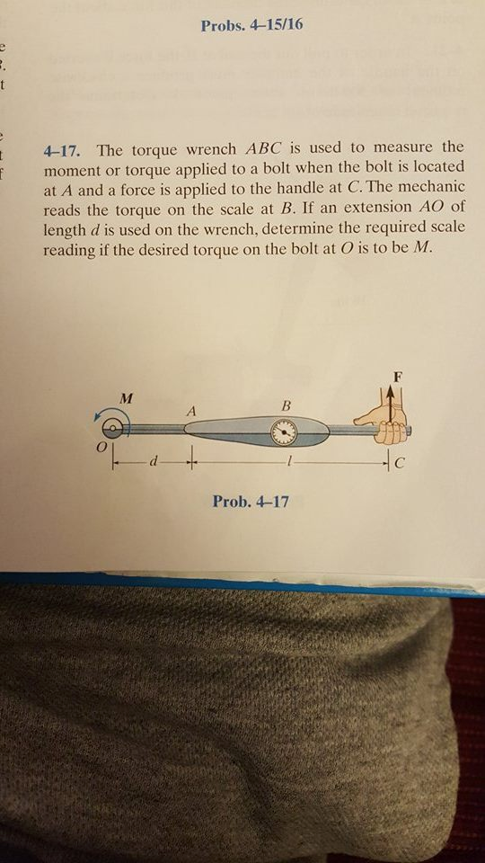 4-17 the torque wernch ABC is used to measure the | Chegg.com
