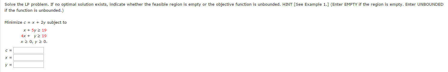 Solved Solve the LP problem. If no optimal solution exists, | Chegg.com