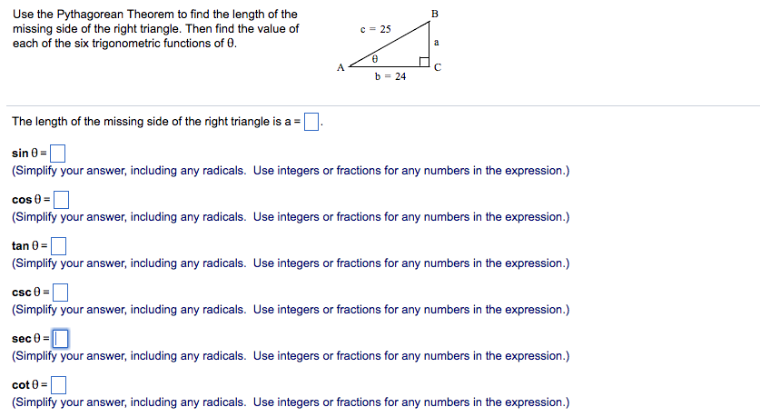 Solved Use the Pythagorean Theorem to find the length of the | Chegg.com