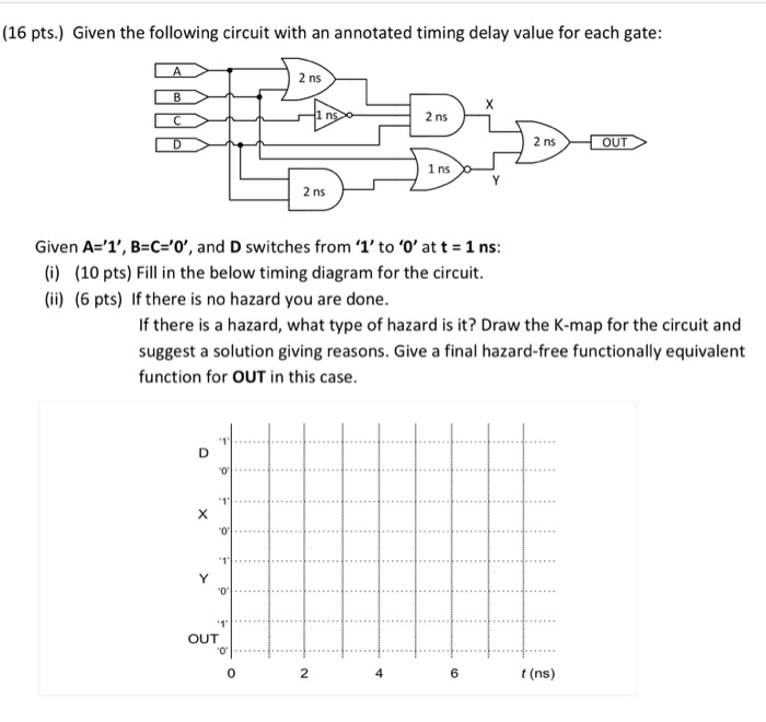 Solved Given the following circuit with an annotated timing | Chegg.com