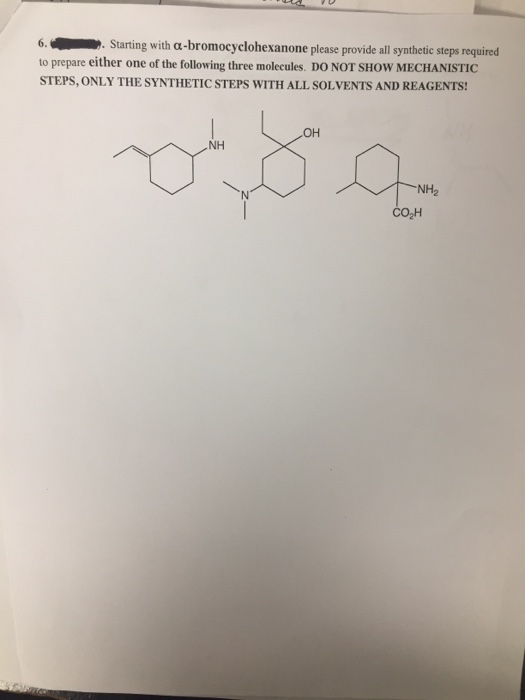 Solved Starting With Alpha bromocyclohexanone Please Provide Chegg