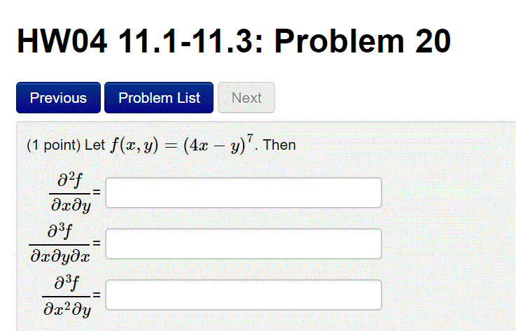 Solved HW04 11.1-11.3: Problem 20 PreviouS Problem List Next | Chegg.com