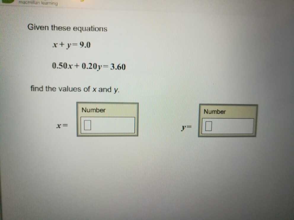 Solved msacmillain learning Given these equations xty-90 | Chegg.com