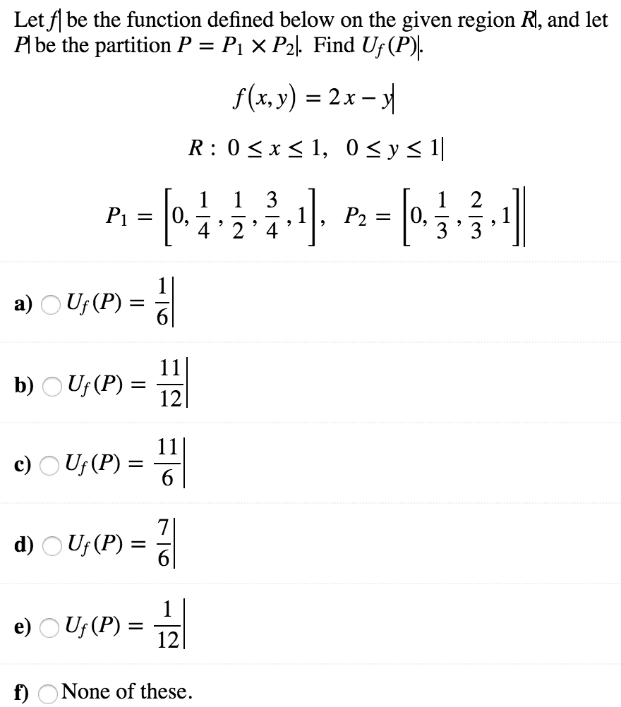 Solved Let f be the function defined below on the given | Chegg.com