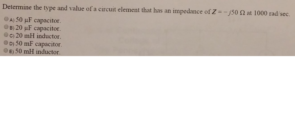 Solved Determine the type and value of a circuit element | Chegg.com
