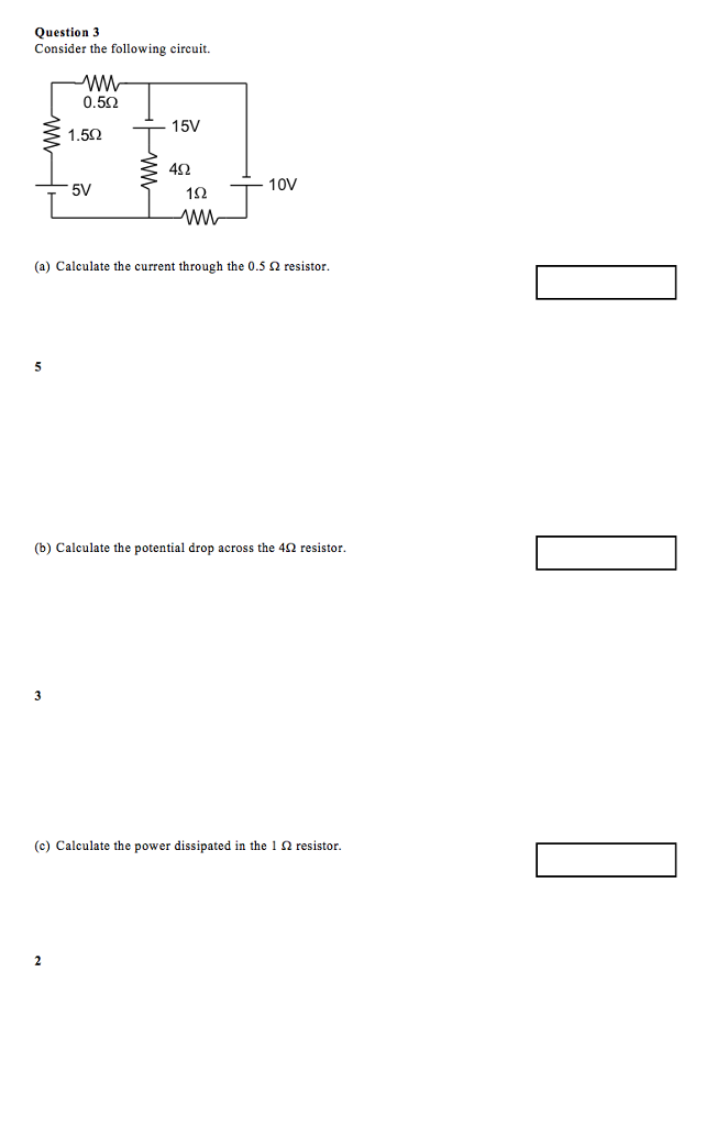 Solved Consider the following circuit. (a) Calculate the | Chegg.com