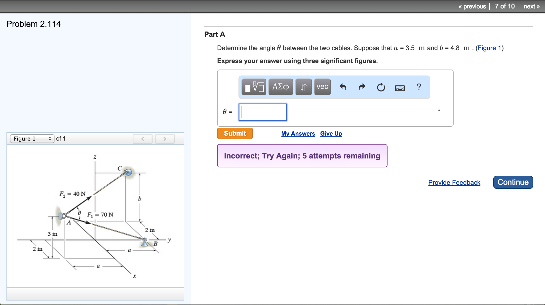 Solved: Determine The Angle Theta Between The Two Cables. ... | Chegg.com Solved: Determine The Angle Theta Between The Two Cables. ... | Chegg.com