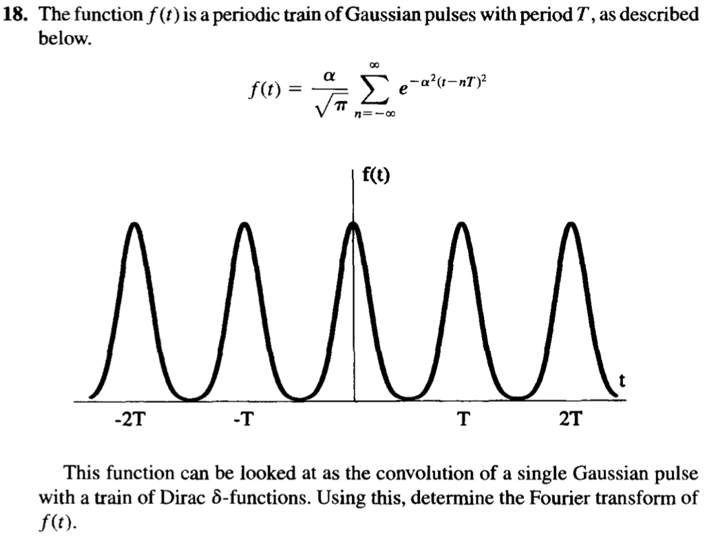 Solved 18 The Function F Is A Periodic Train Of Gaussian