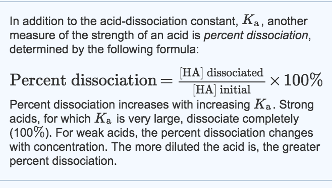 Solved In addition to the acid-dissociation constant, Ka, | Chegg.com